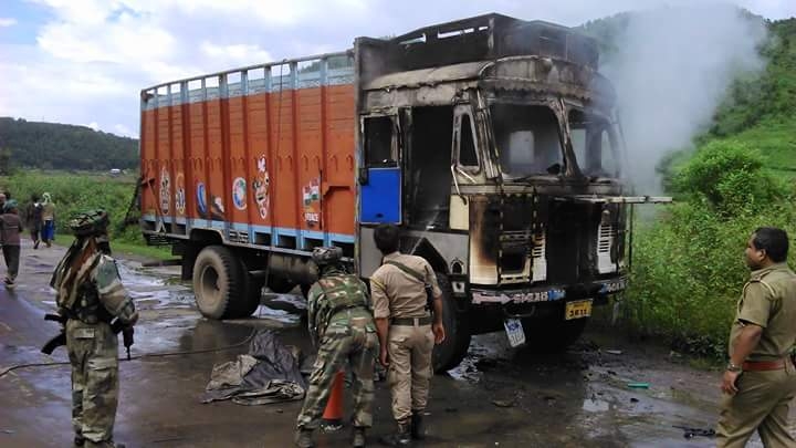 ATSUM volunteers burnt truck at Sapermeina - News from Manipur - Imphal ...