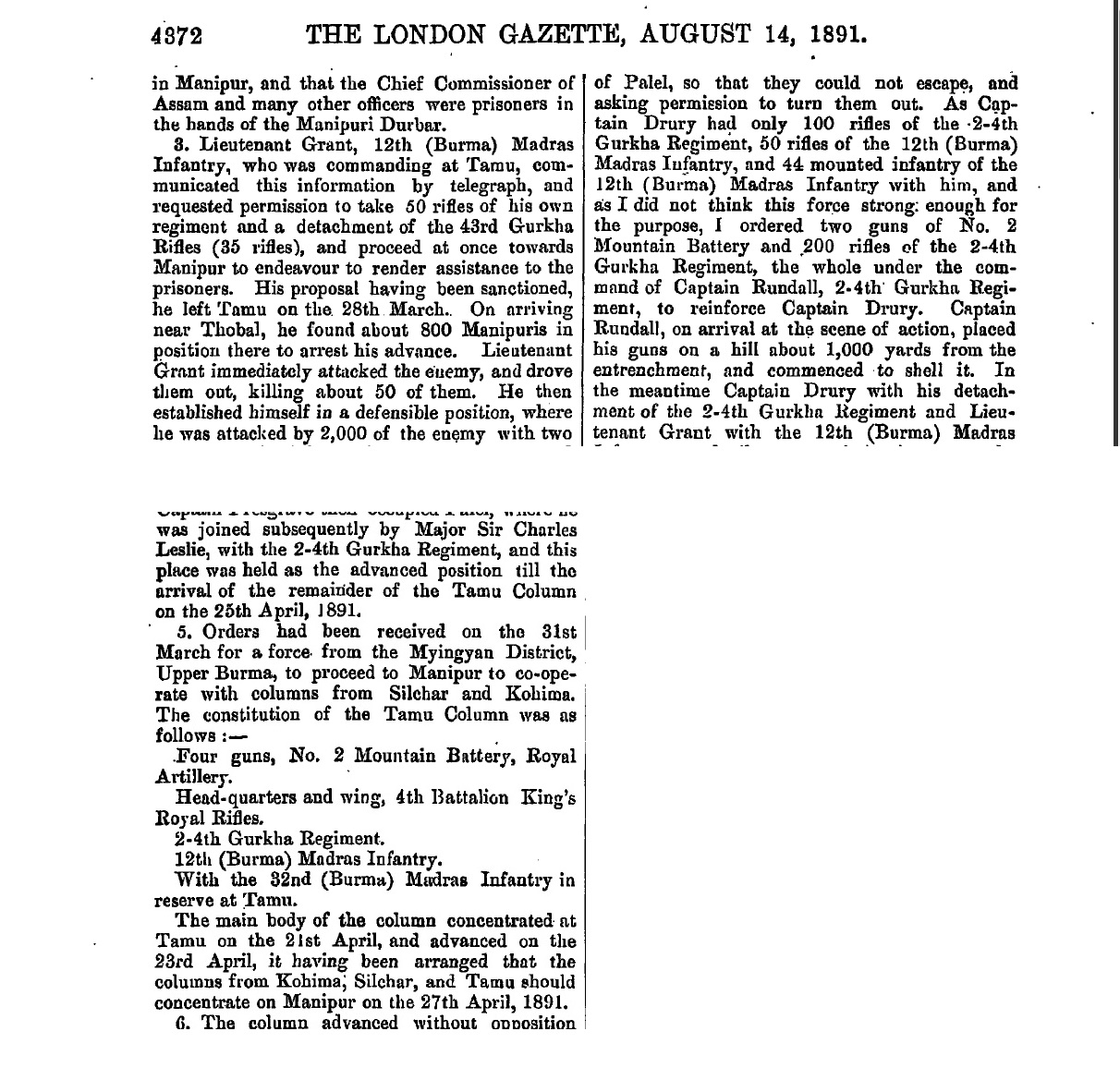 As per British documents Battle of Khongjom was fought on April 25 ...