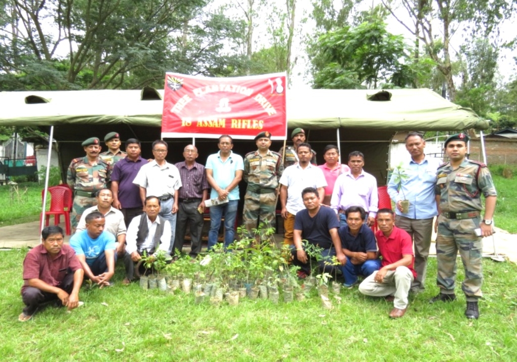 Plantation drive by Assam Rifles - News from Manipur - Imphal Times
