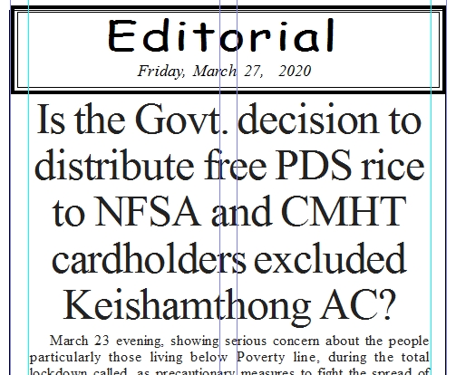 Is the Govt. decision to distribute free PDS rice to NFSA and CMHT ...