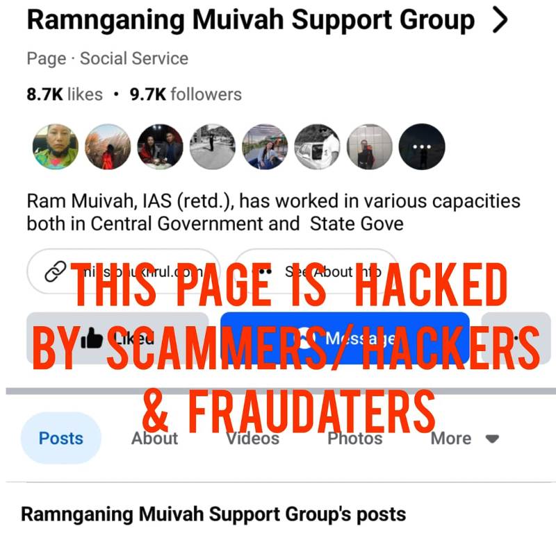 MLA Ram Muivah’s support Page Hacked by Scammers, FIR lodged with Cyber ...